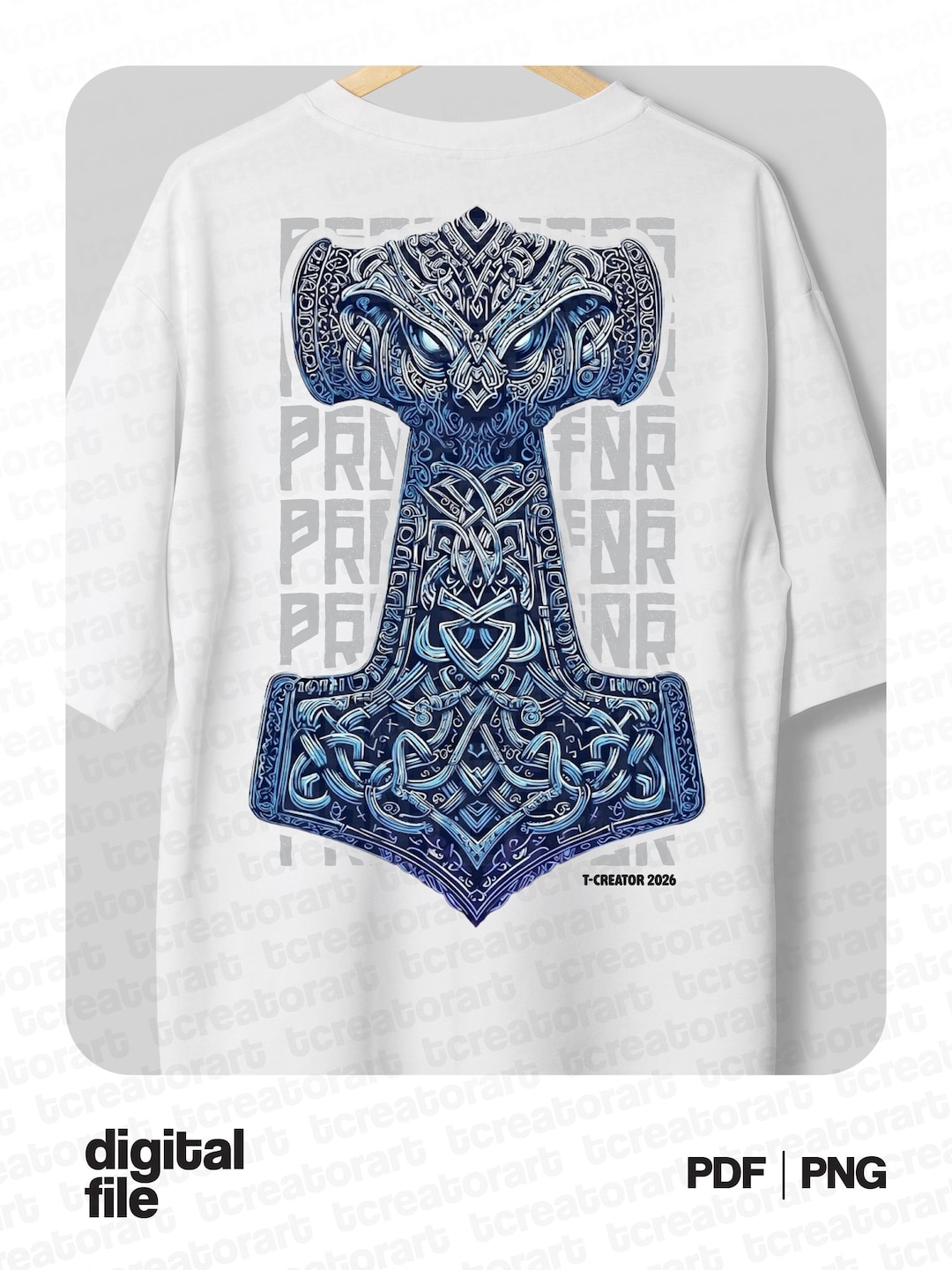 Thors Hammer PNG PDF | Mjolnir Viking Knotwork | Norse Mythology ...