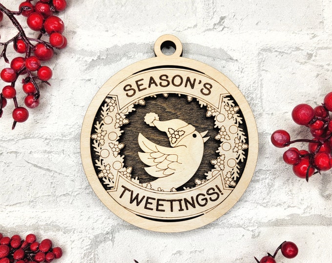 Season's Tweetings Twitter Parody Ornament - Social Media-themed Xmas ...