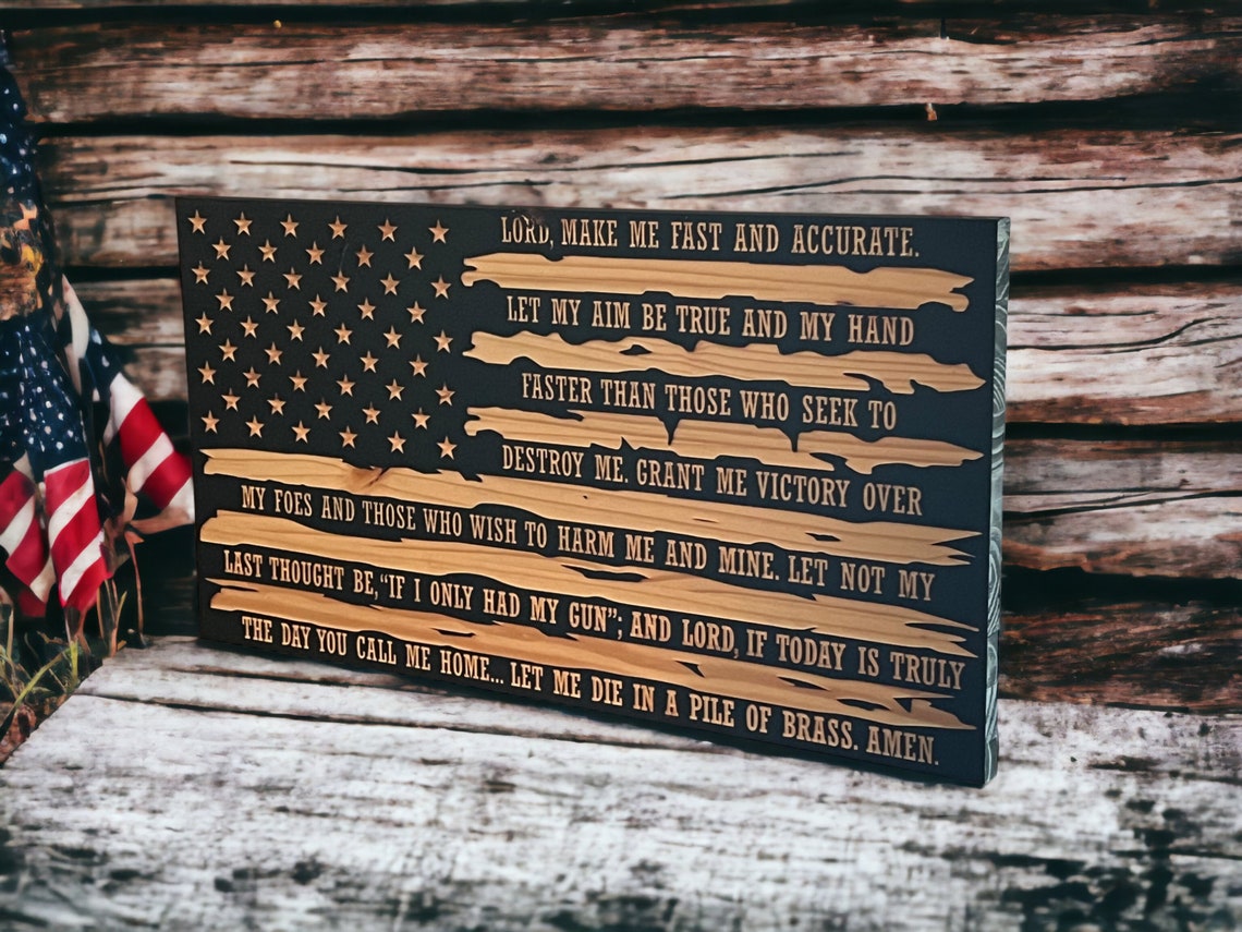 Gunfighter's Prayer Flag, Western Cowboy Wall Art, Rustic Home Decor ...