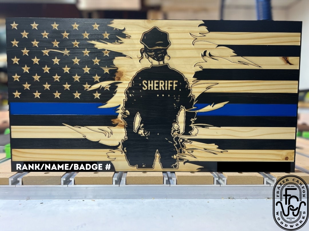 Custom Female Deputy Thin Blue Line Flag - Personalized Police Gifts ...