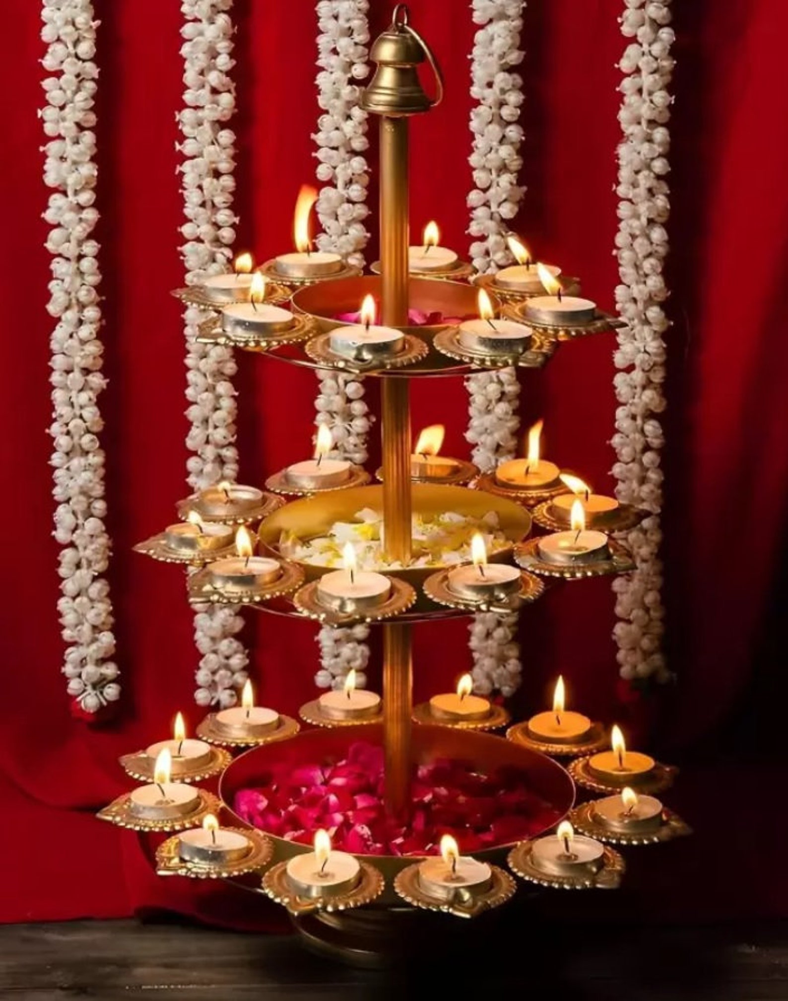 Festiwave 3 Layer Urli Stand, Diwali Urli With Stand, 3 Tier Diwali ...