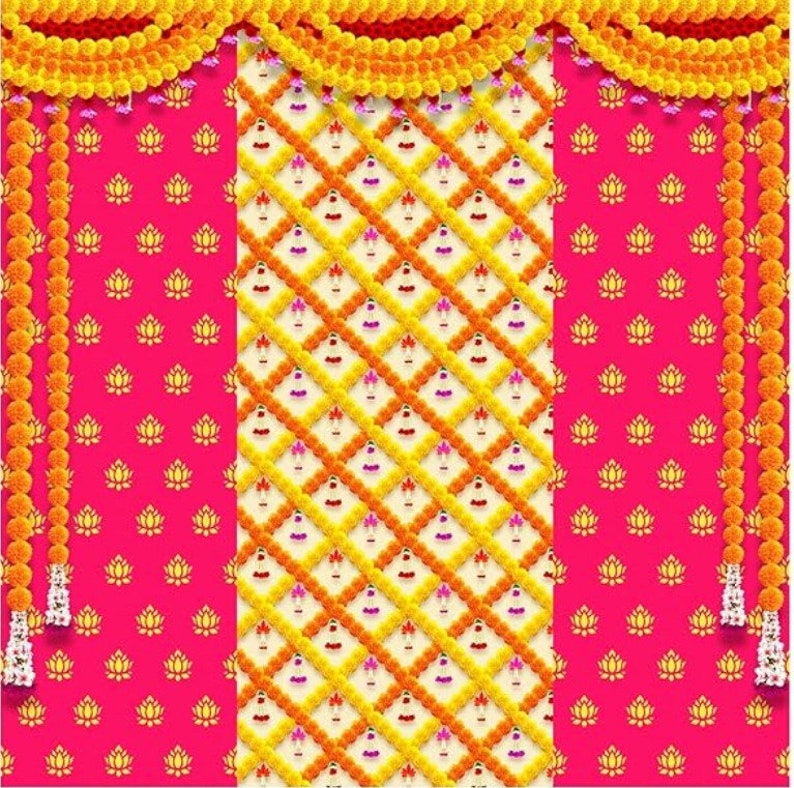 Festiwave Pooja Backdrop, Pooja Backdrop Cloth, Backdrop for Pooja ...