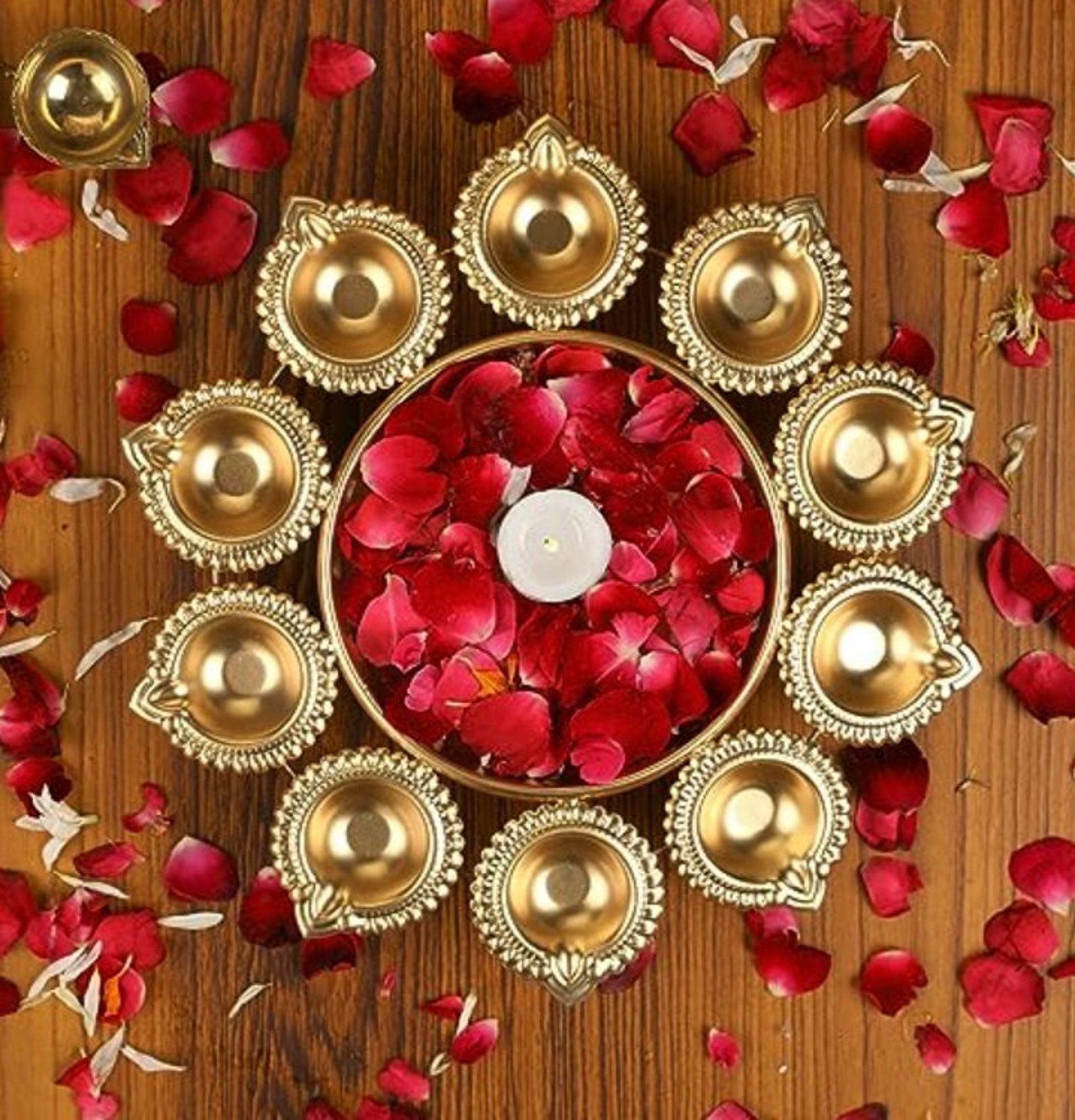 Festiwave Uri Bowl, Urli Bowl With Stand, Diya Urli, Indian Urli Decor ...
