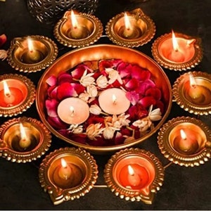 Festiwave Diya Urli Set 3, Diwali Decor, Dia Urli Bowl, Diwali ...