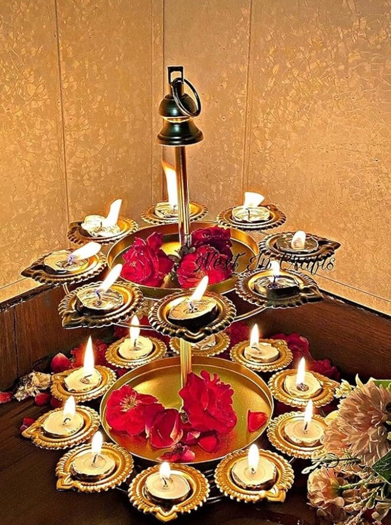 Festiwave 3 Layer Urli Stand, Diwali Urli With Stand, 3 Tier Diwali ...