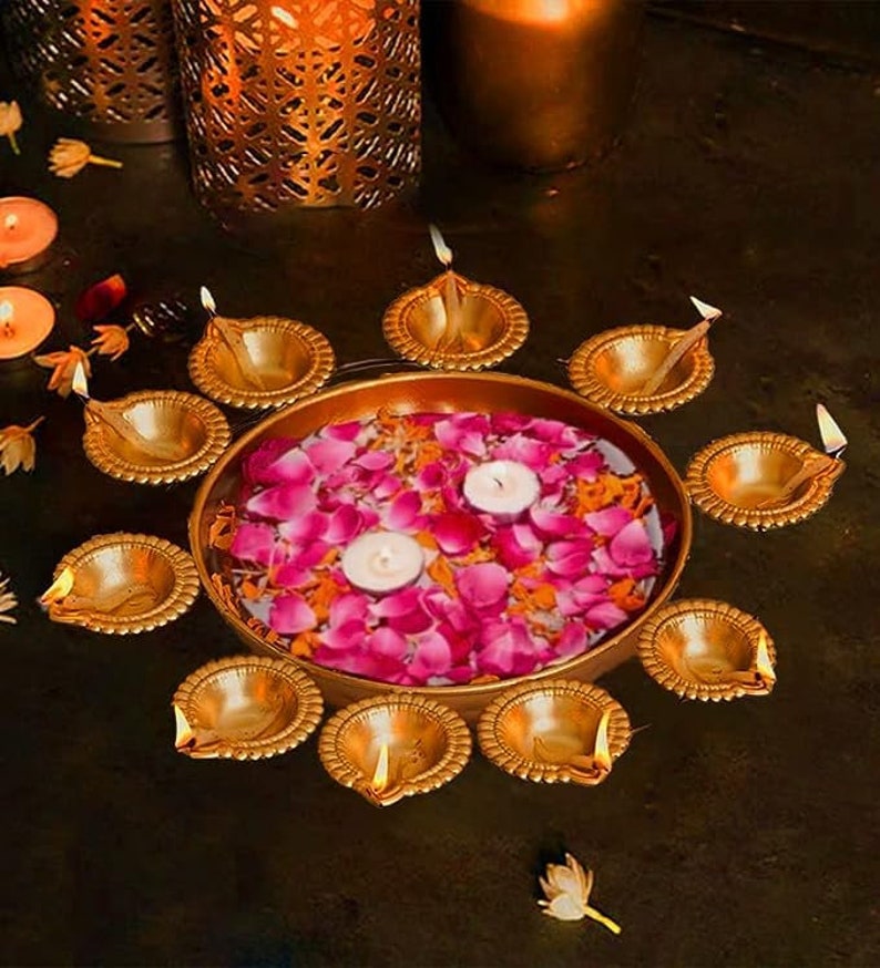 Festiwave Diya Urli Set 3, Diwali Decor, Dia Urli Bowl, Diwali ...
