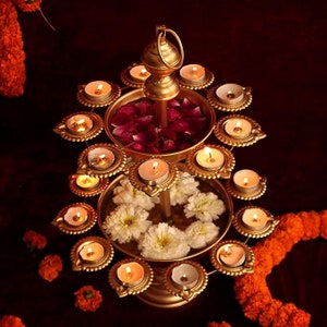 Festiwave 3 Layer Urli Stand, Diwali Urli With Stand, 3 Tier Diwali ...