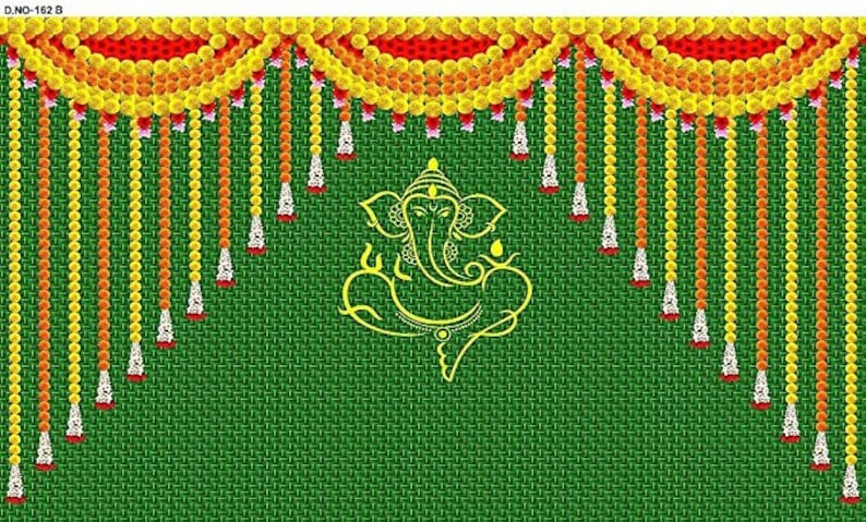 Festiwave Ganesha Pooja Backdrop, Ganesh Pooja Decoration DIY, Diwali ...