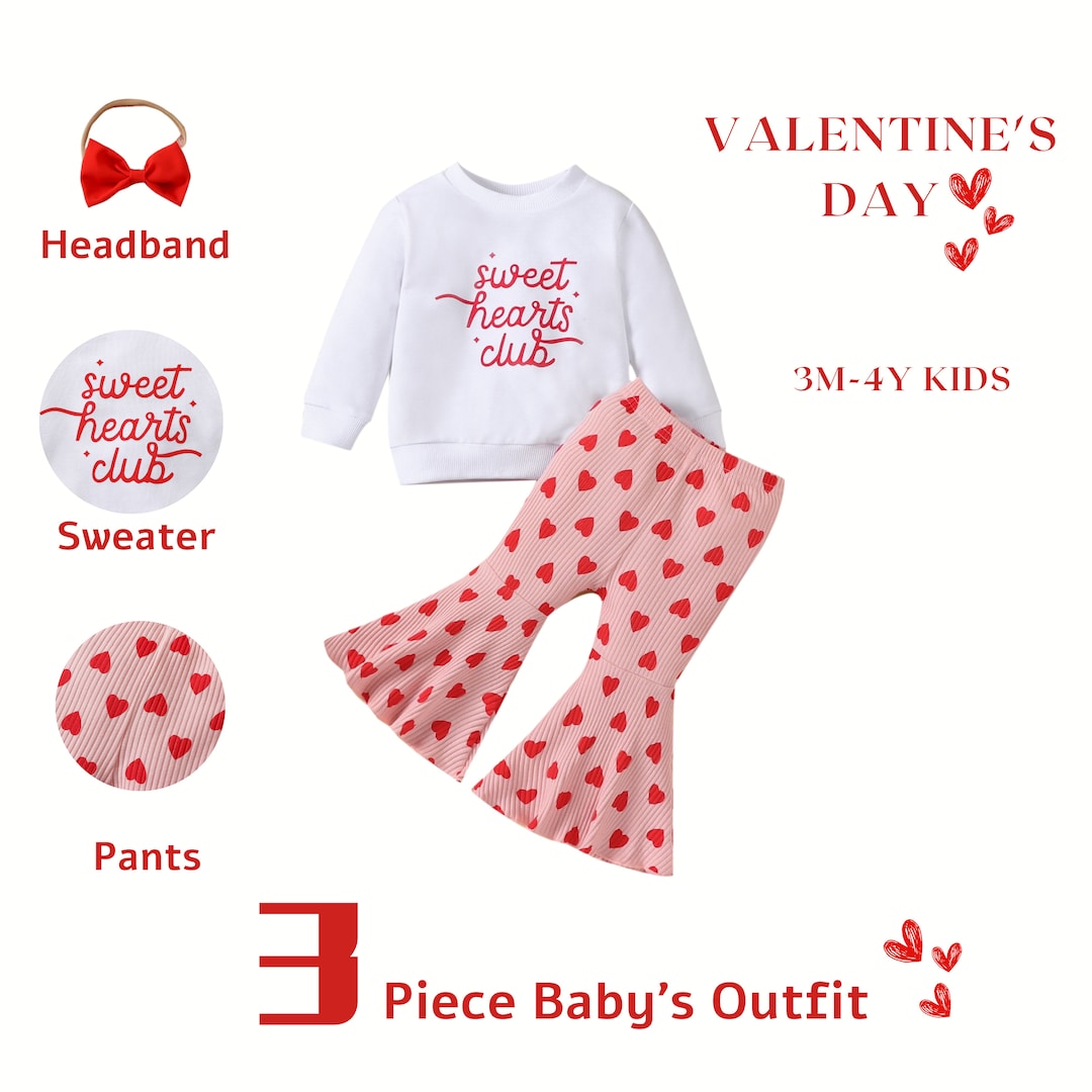Sweat Heart Club Outfit Girl, Valentines Day Shower Gift, Baby Girl ...