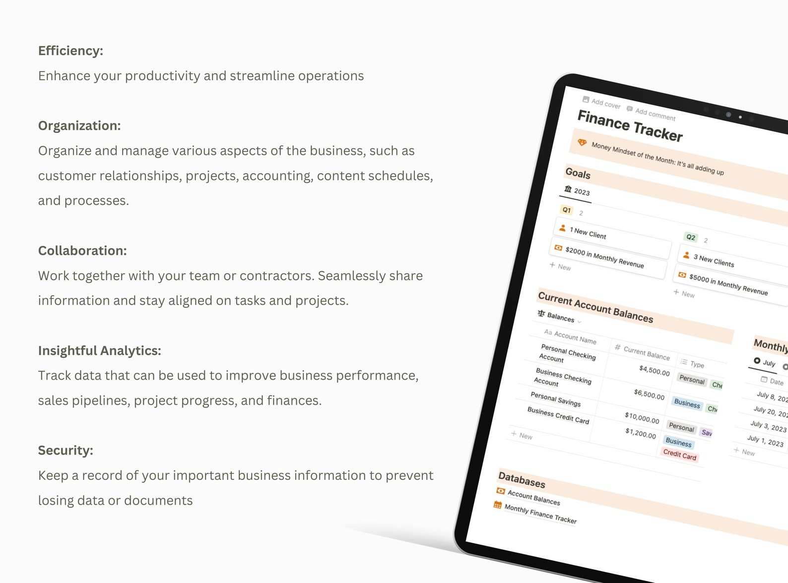 Business Planner, Notion Template for Designers, Notion Templates for ...
