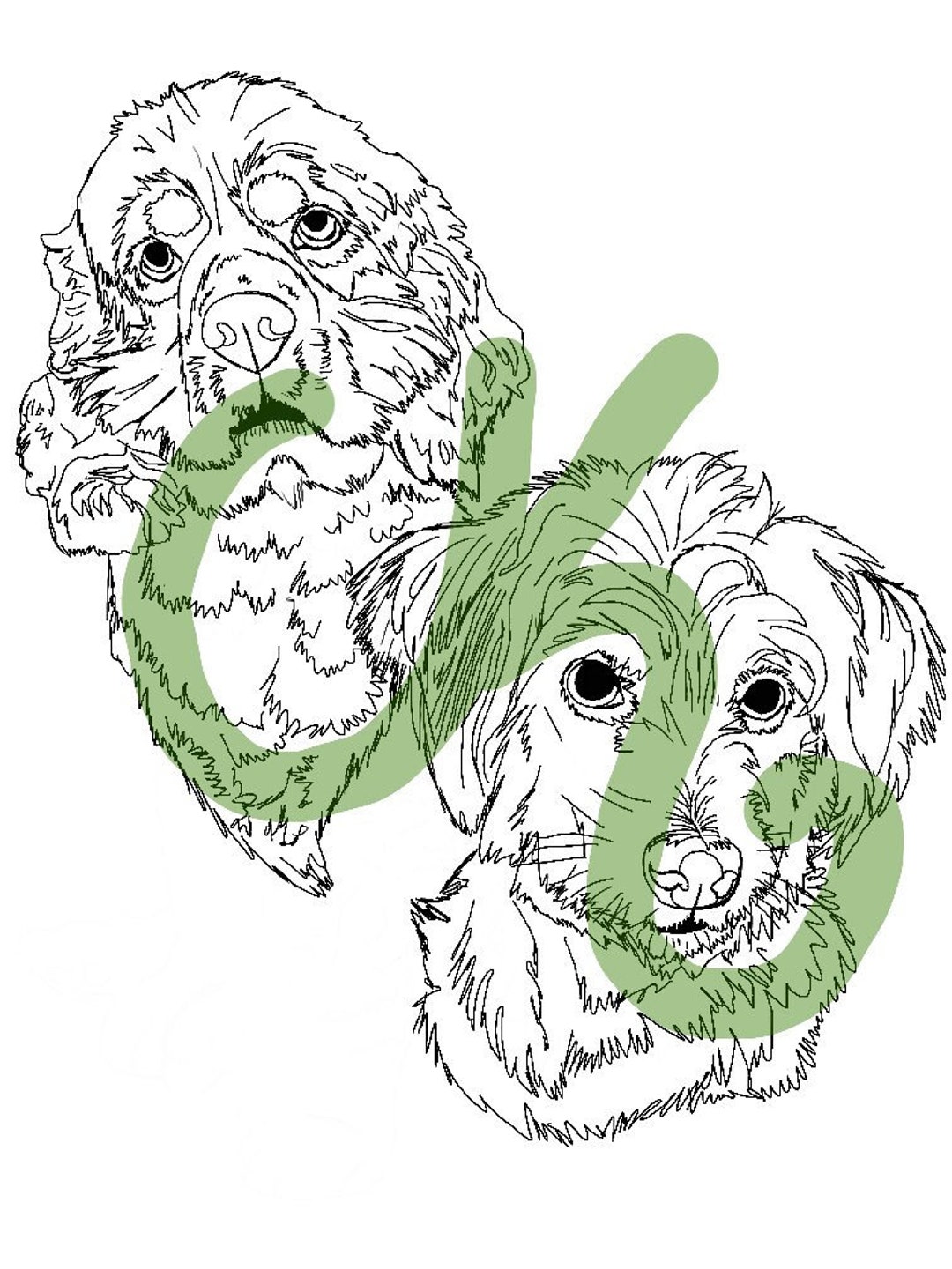 Two Dogs Digital/printable Coloring Page - Etsy