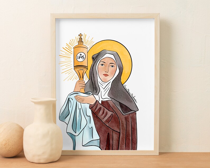 St Clare of Assisi Hand-drawn Illustration, Digital Download, Original ...