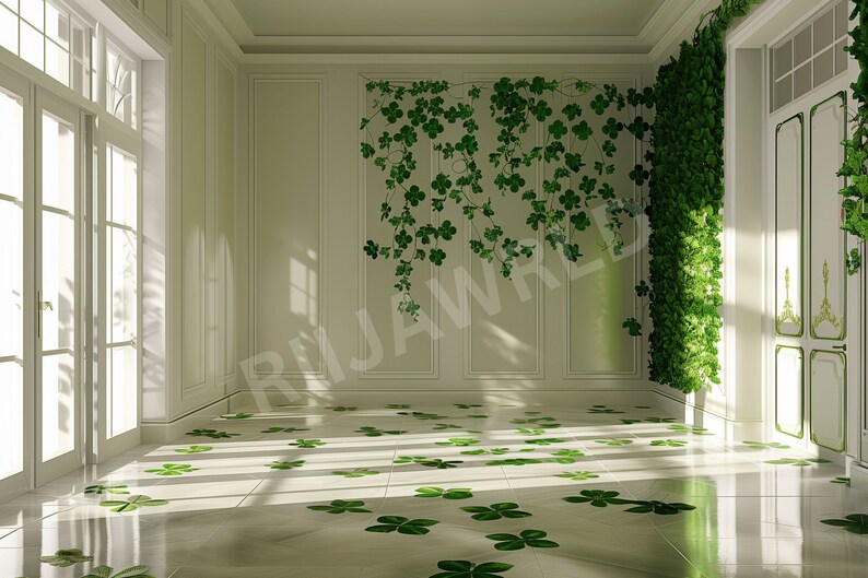 St. Patrick's Day Green and White Backdrops(10), Green Room Backdrops ...