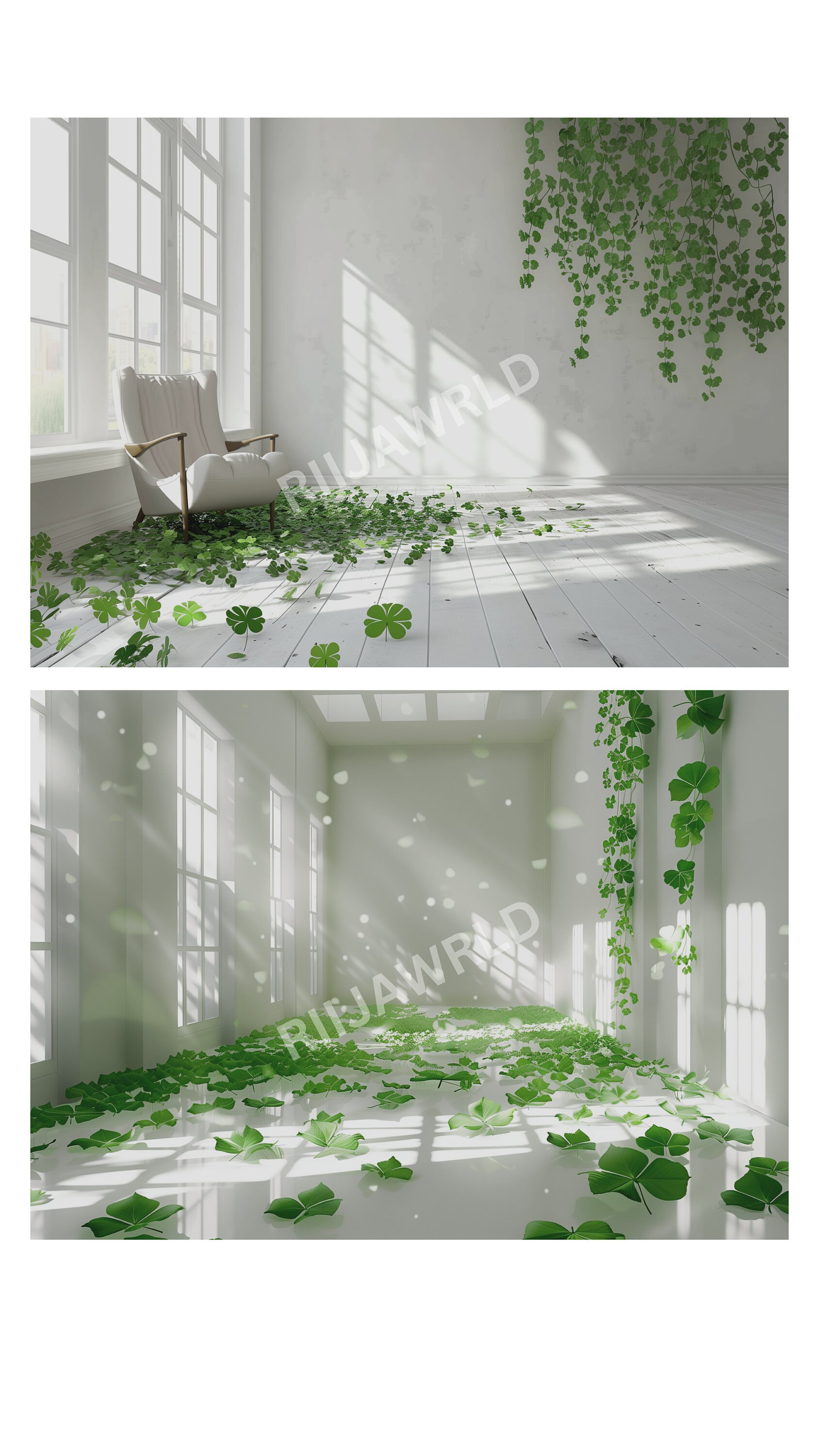 St. Patrick's Day Green and White Backdrops(10), Green Room Backdrops ...