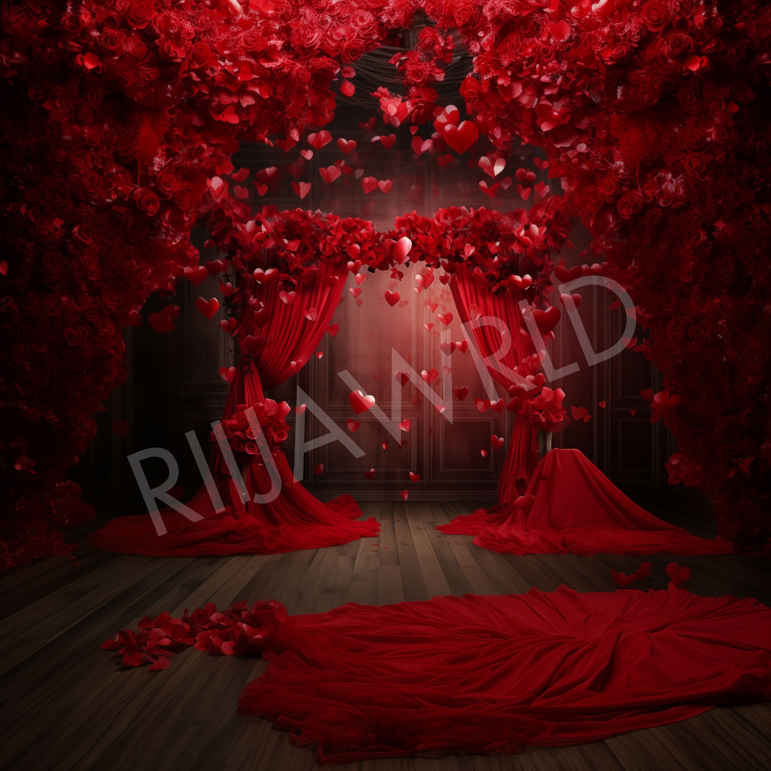 Valentine's Red and White Backdrop, White Room Backdrops for Composite ...