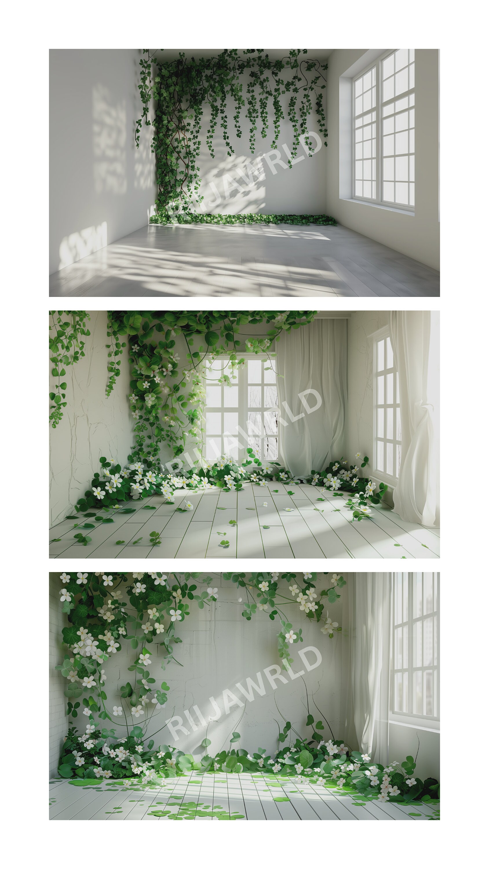 St. Patrick's Day Green and White Backdrops(10), Green Room Backdrops ...