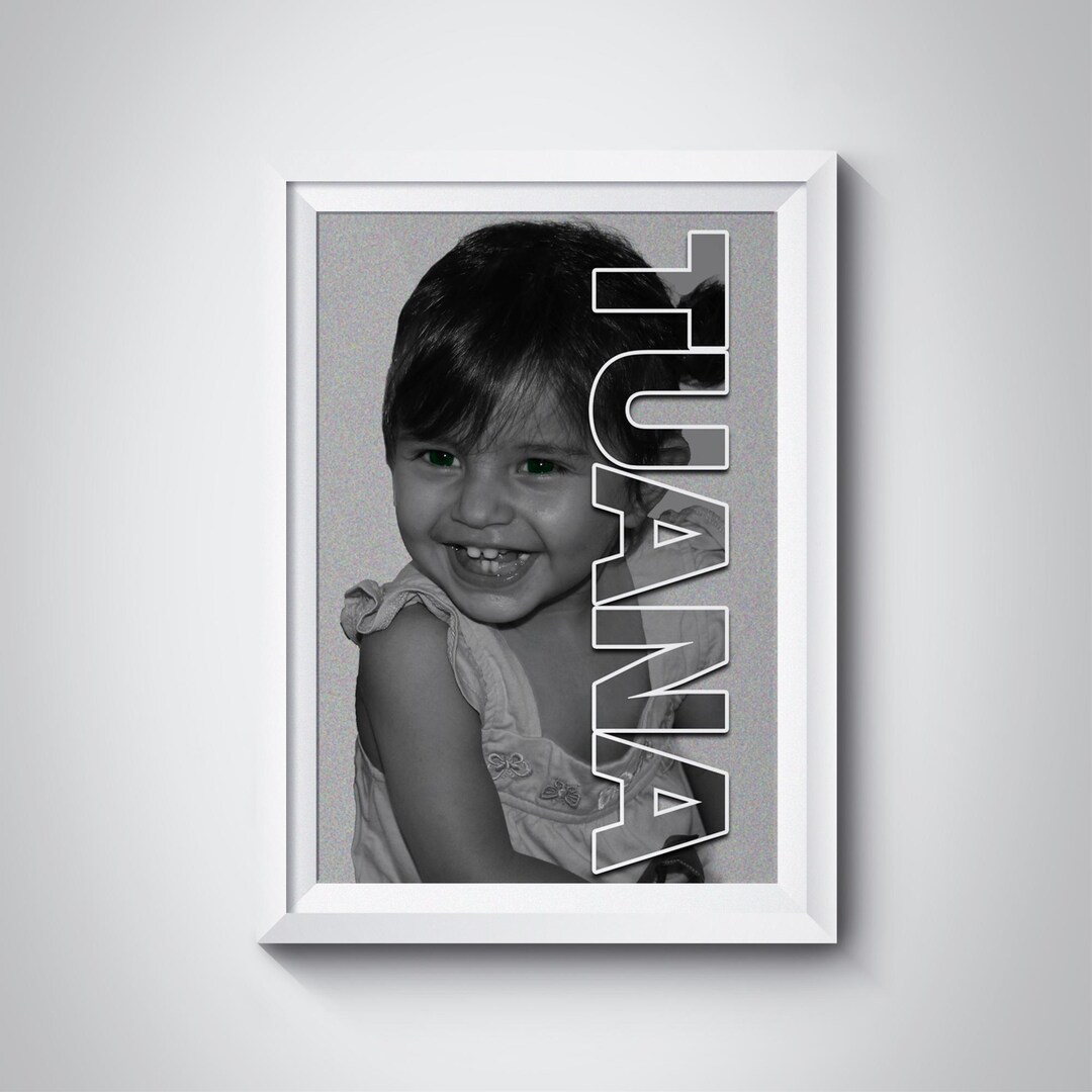Special Portrait Design With Your Name and Photo, Personalized Name ...