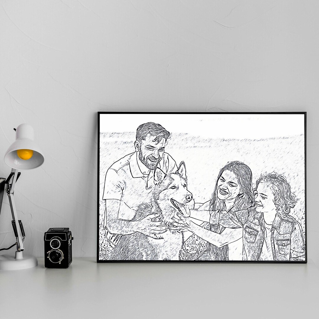Personalized Pencil Drawing Family Portrait – Photo to Drawing ...