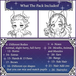 Chibi Pngtuber and OC Base Pack | With Anime and Furry Assets | Digital ...