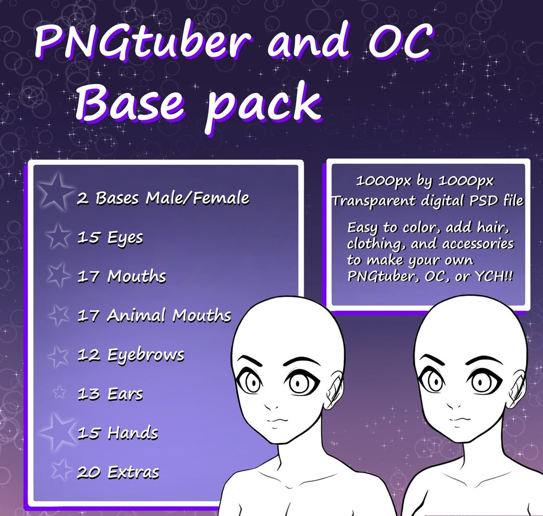 Pngtuber and OC Base Pack With Furry Assets Digital Download - Etsy