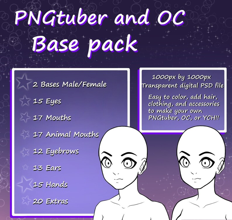 Pngtuber and OC Base Pack With Furry Assets Digital Download - Etsy Denmark