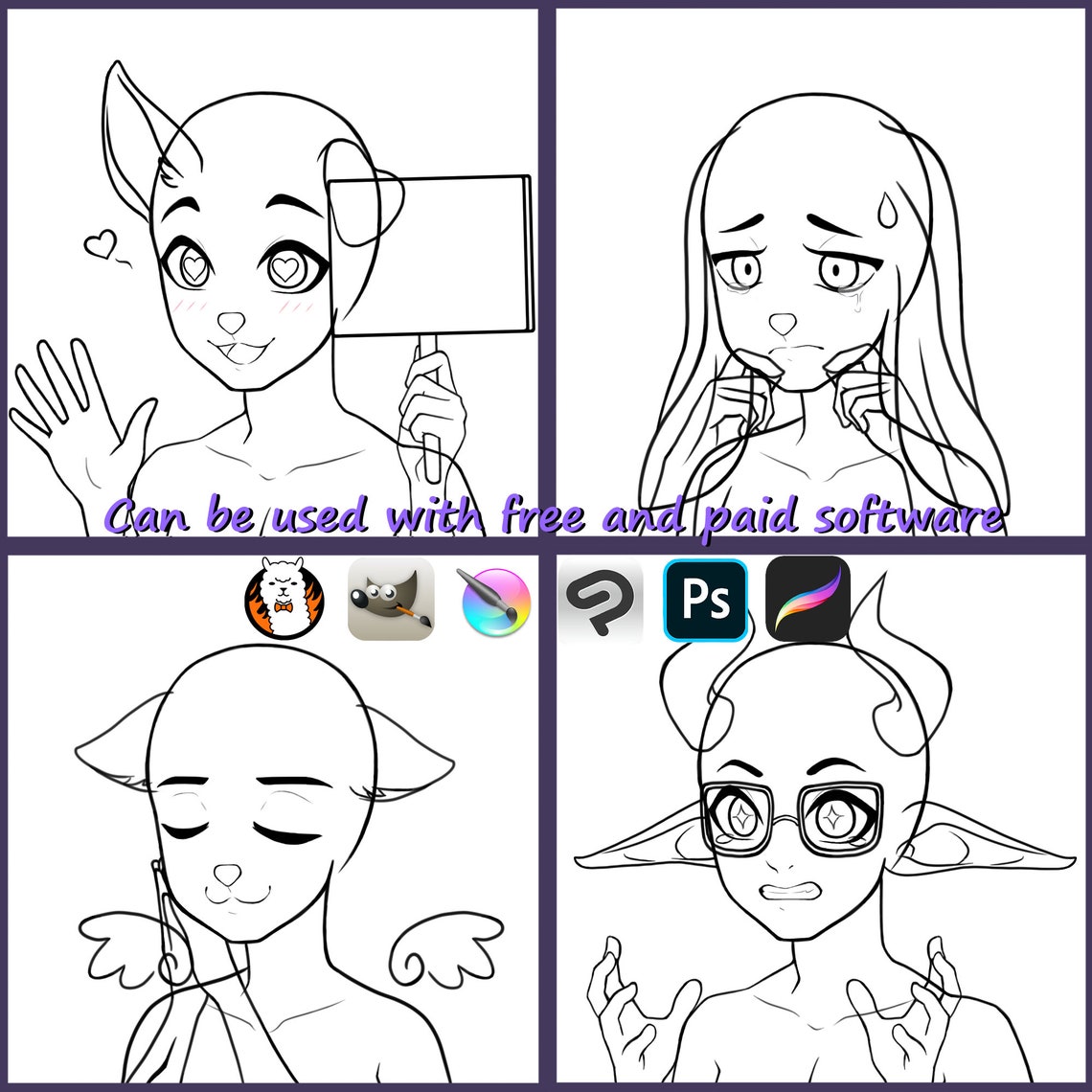 Pngtuber and OC Base Pack | With Furry Assets | Digital Download - Etsy