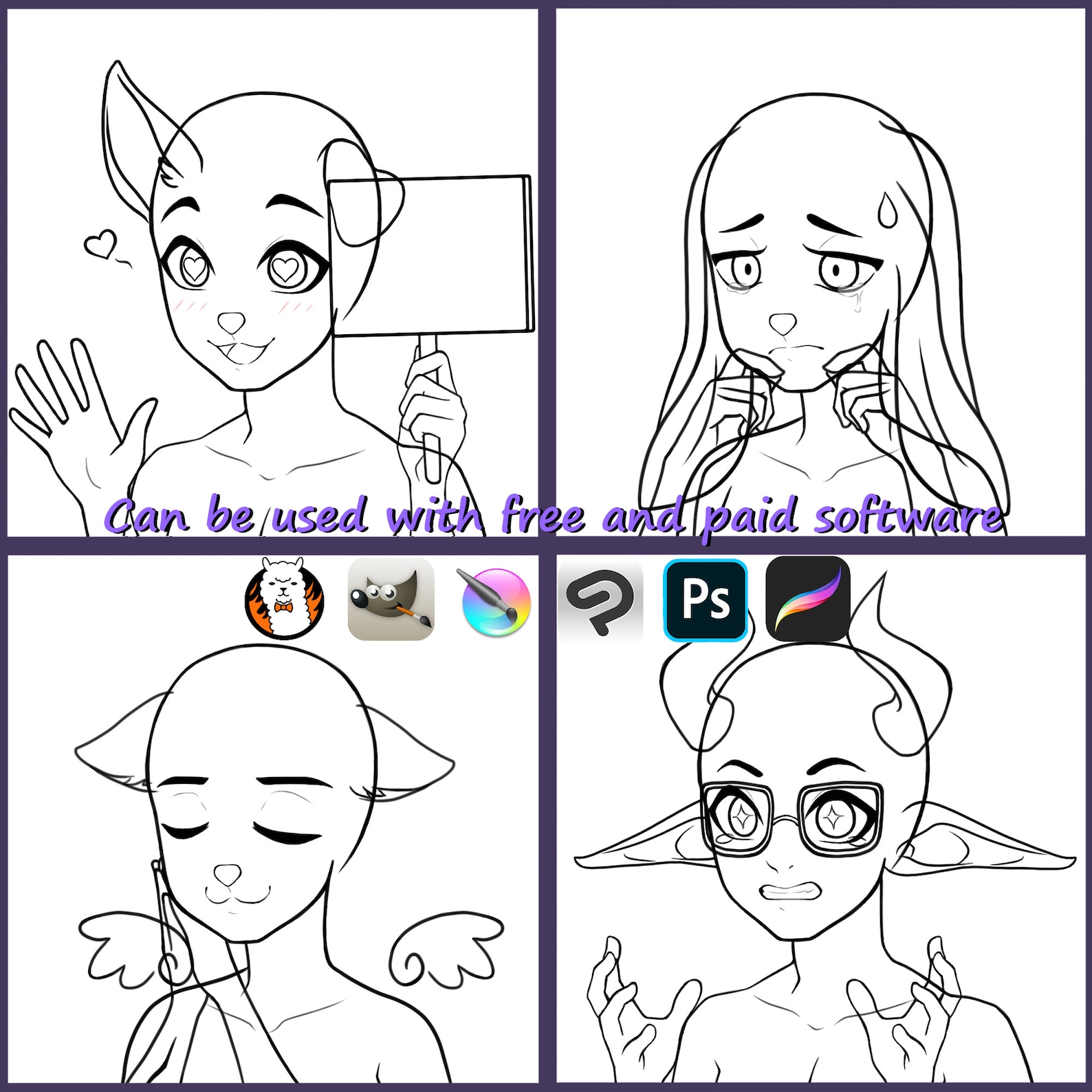 Pngtuber and OC Base Pack | With Furry Assets | Digital Download - Etsy