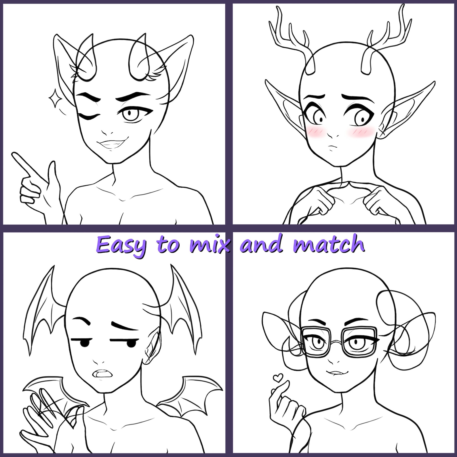 Pngtuber and OC Base Pack | With Furry Assets | Digital Download - Etsy