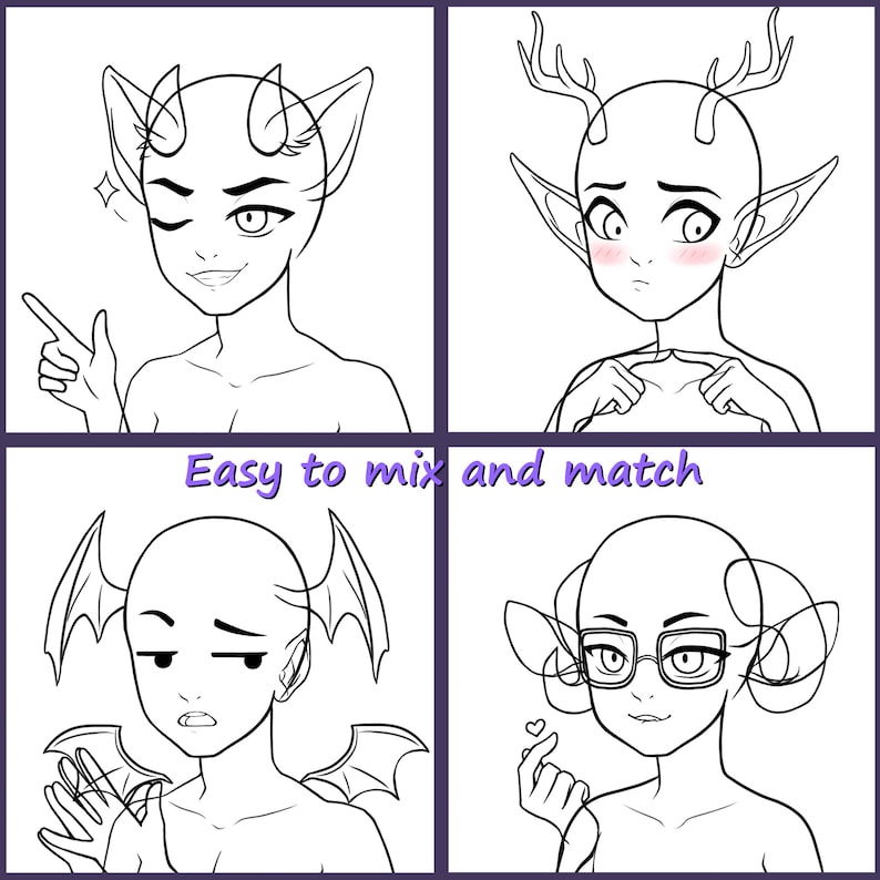 Pngtuber and OC Base Pack | With Furry Assets | Digital Download - Etsy