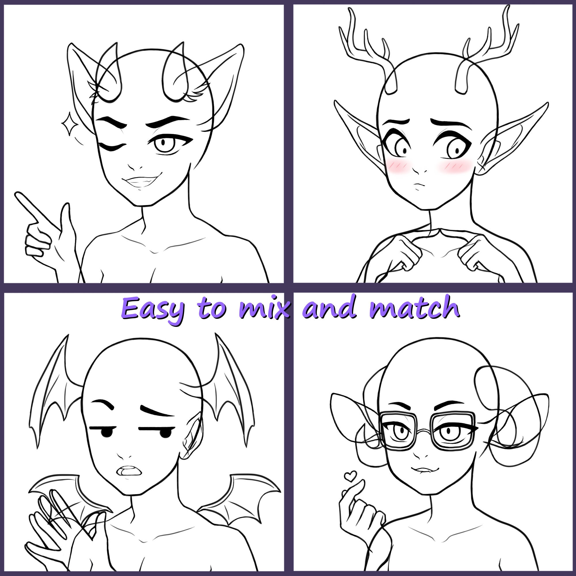 Pngtuber and OC Base Pack | With Furry Assets | Digital Download - Etsy