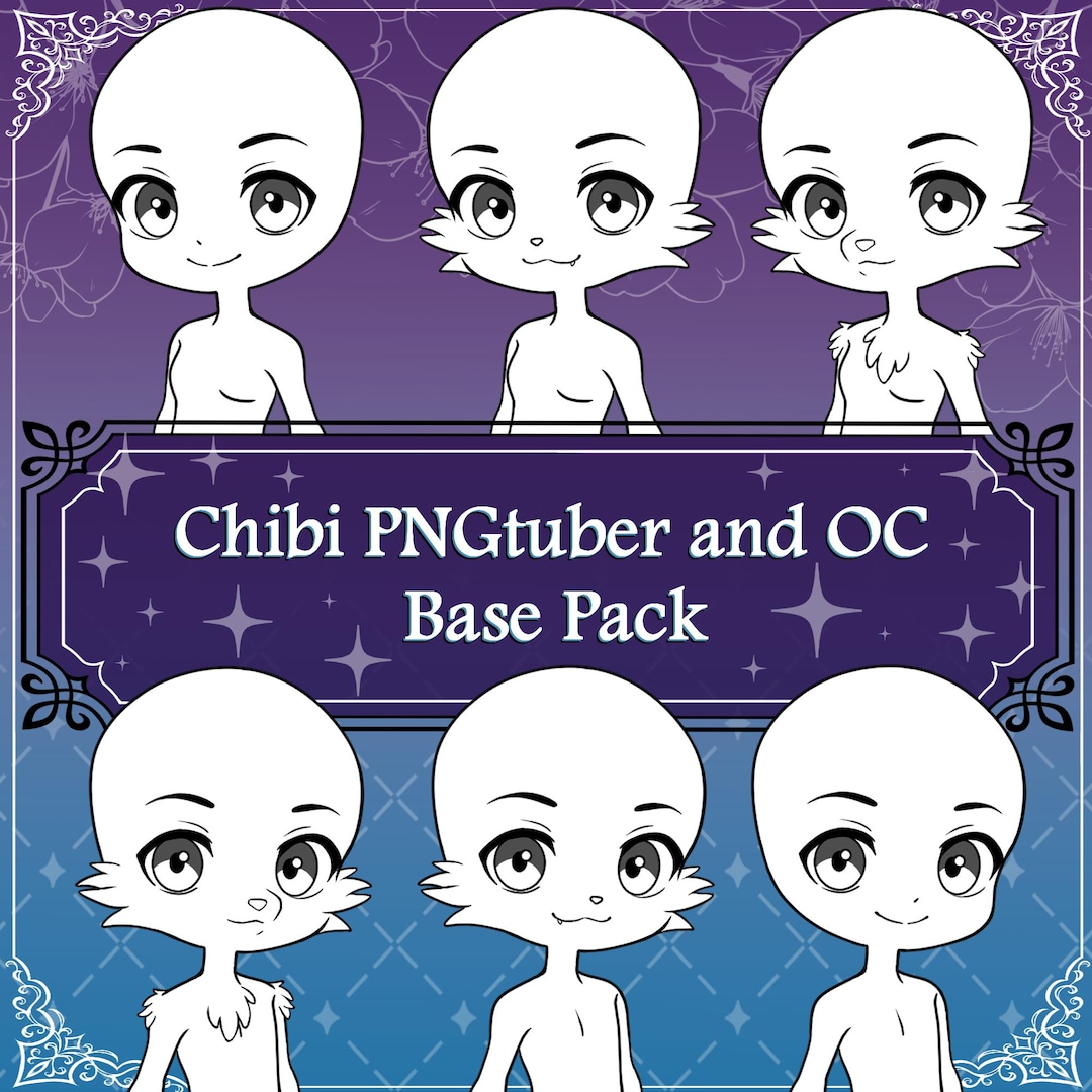 Chibi Pngtuber and OC Base Pack | With Anime and Furry Assets | Digital ...