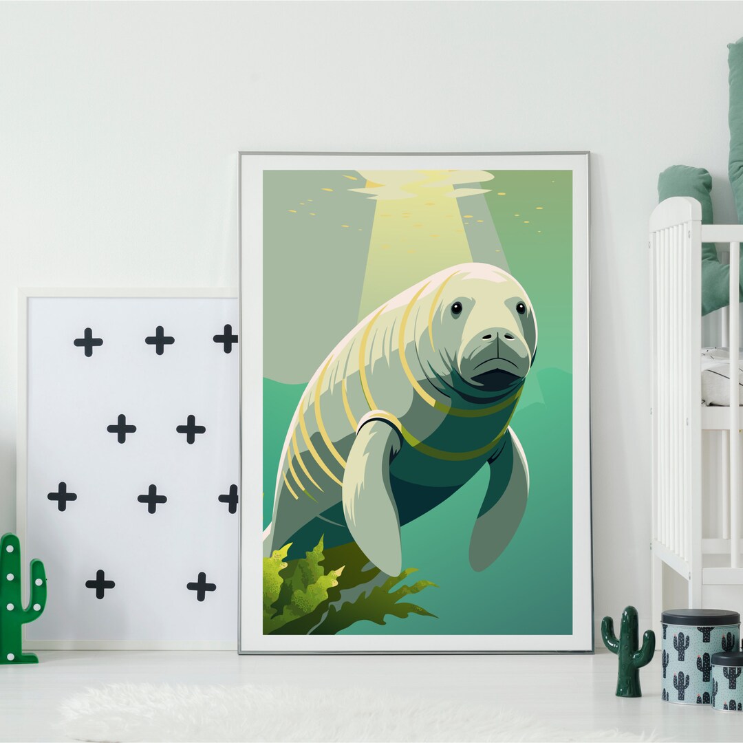Stellers's Sea Cow Print, Animal Poster, Extinct Animals - Etsy