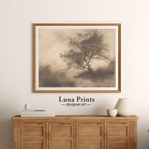 Muted Tree Landscape Painting, PRINTABLE ART, Landscape in Neutral ...