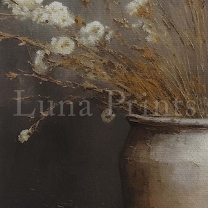 Rustic Moody Flower Painting | PRINTABLE ART | Vintage Floral Art ...