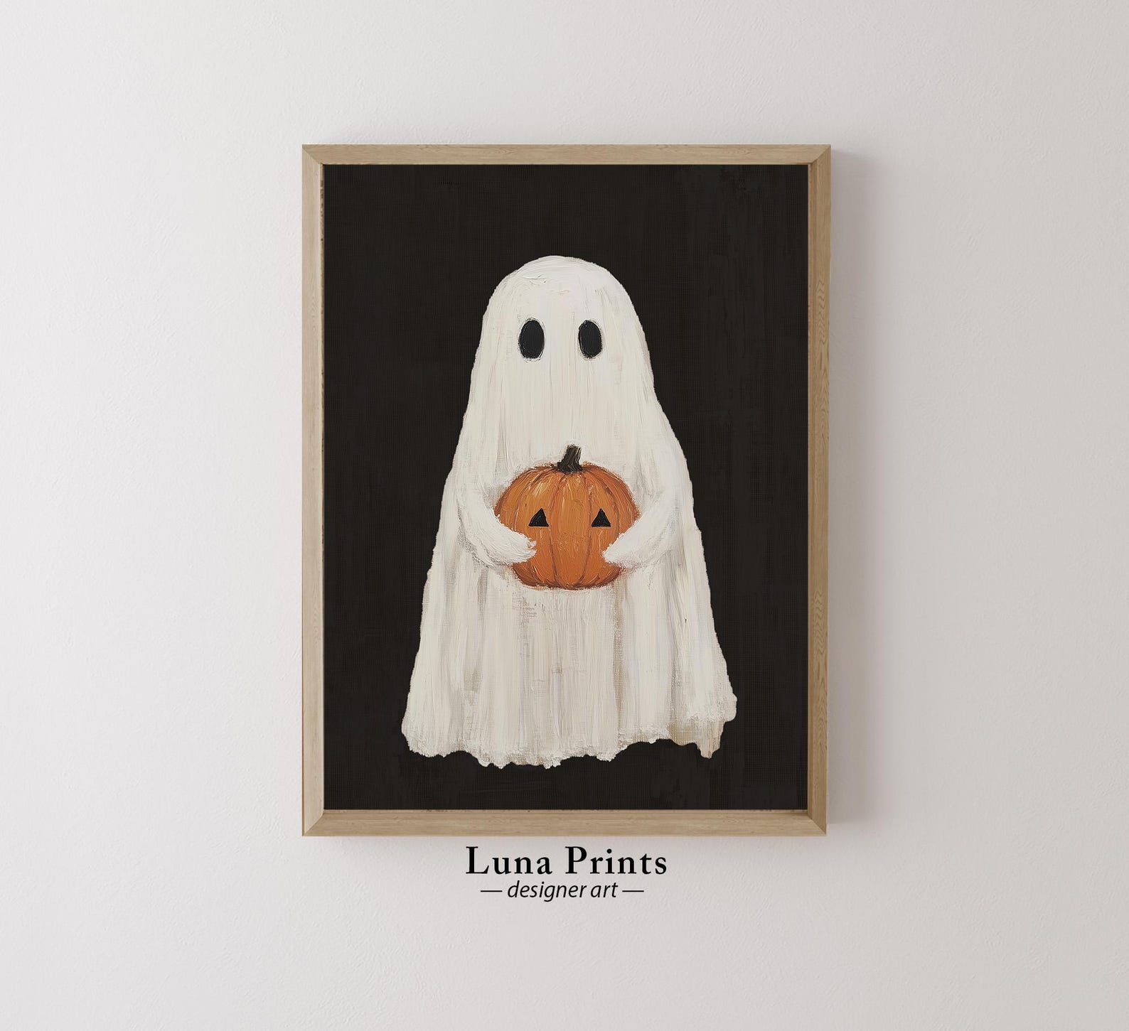 Printable Ghost Art, Modern Ghost Pumpkin Art, Country Rustic Halloween ...