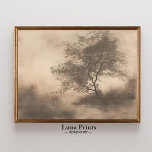 Muted Tree Landscape Painting, PRINTABLE ART, Landscape in Neutral ...