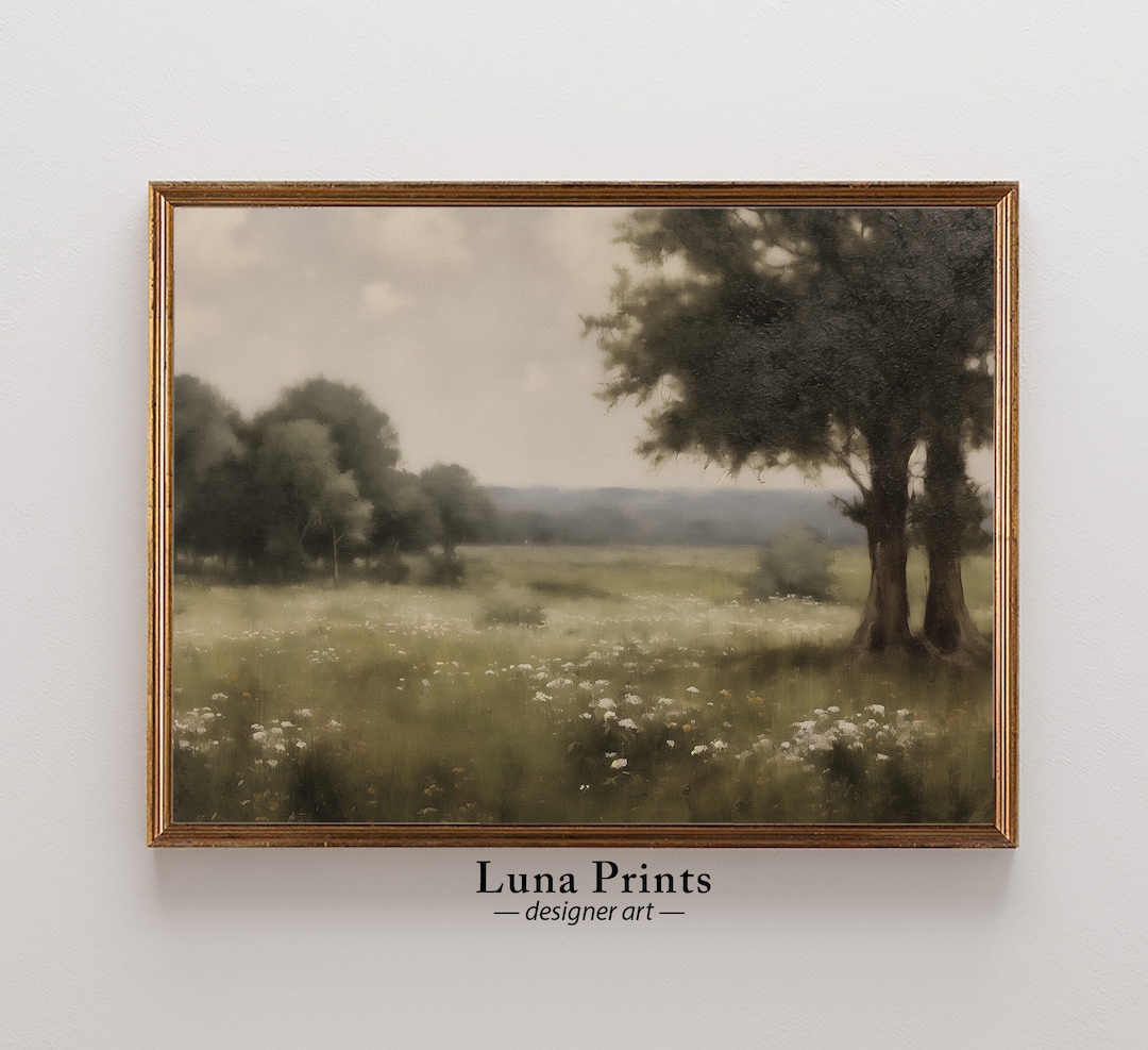 Moody Landscape Art, PRINTABLE ART, Vintage Landscape Painting With ...