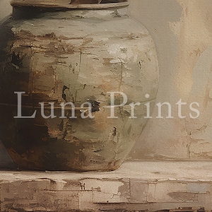 Olive Tree in Aged Vase Painting, PRINTABLE ART, Vintage Botanical Art ...