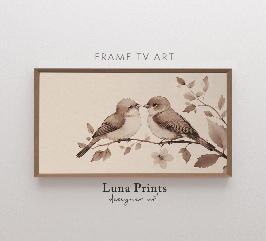Love Birds Frame TV Art, Valentine's Frame TV Screensaver, Neutral ...