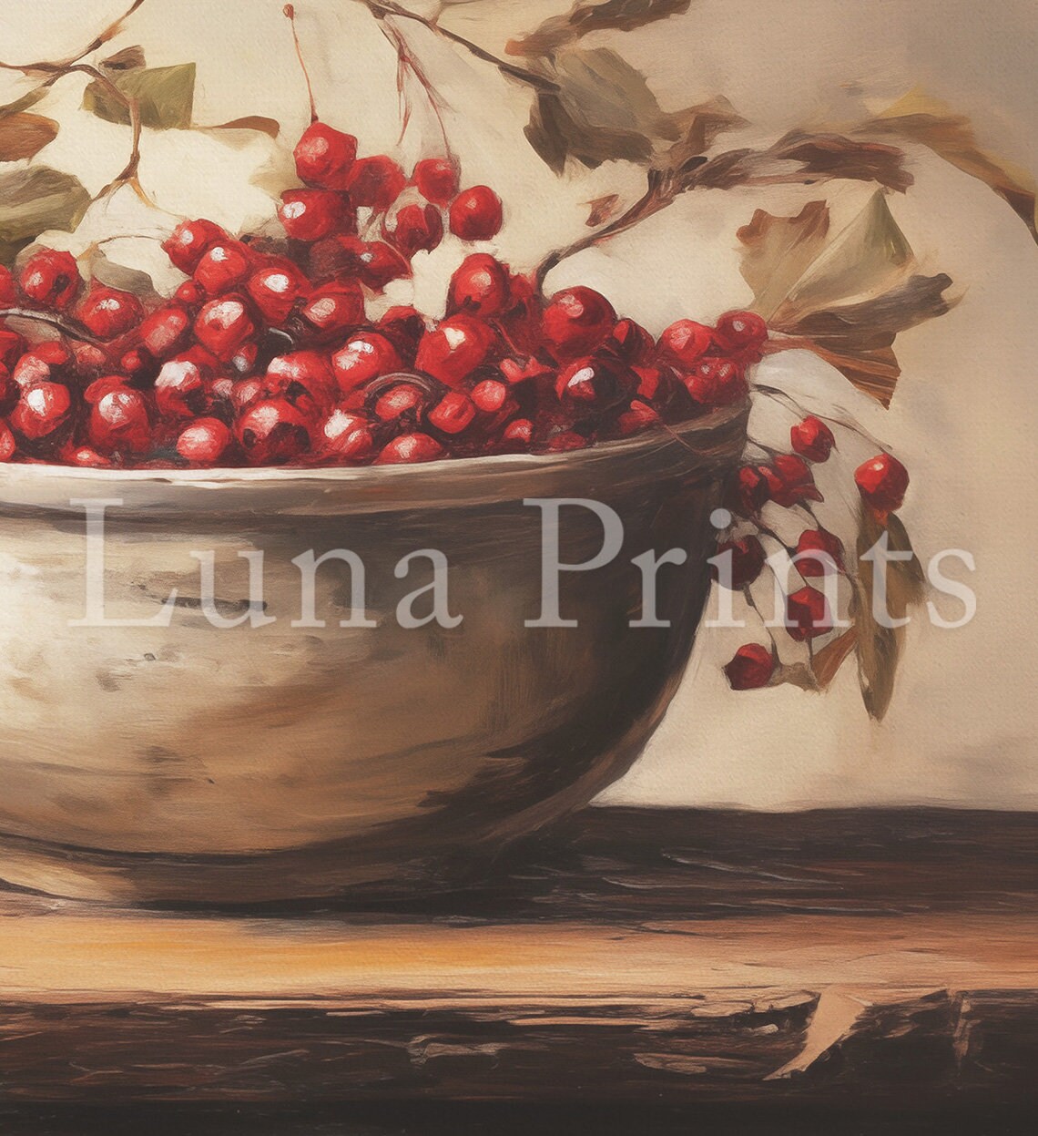 Cranberries Painting | PRINTABLE ART | Vintage Fruit Art - Etsy