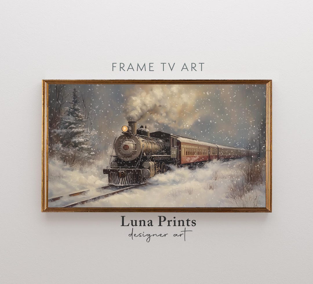 Train Frame TV Art, Winter Frame TV Screensaver, Christmas Train ...