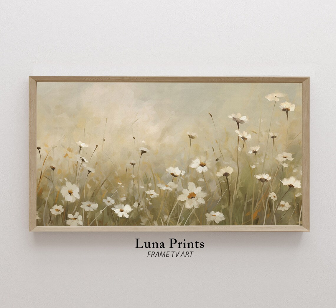 Wildflower Field Frame TV Art, DIGITAL DOWNLOAD, Frame Tv Spring Art ...