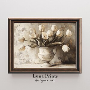 Spring Tulips Painting, Printable Art Spring Flowers Wall Decor ...