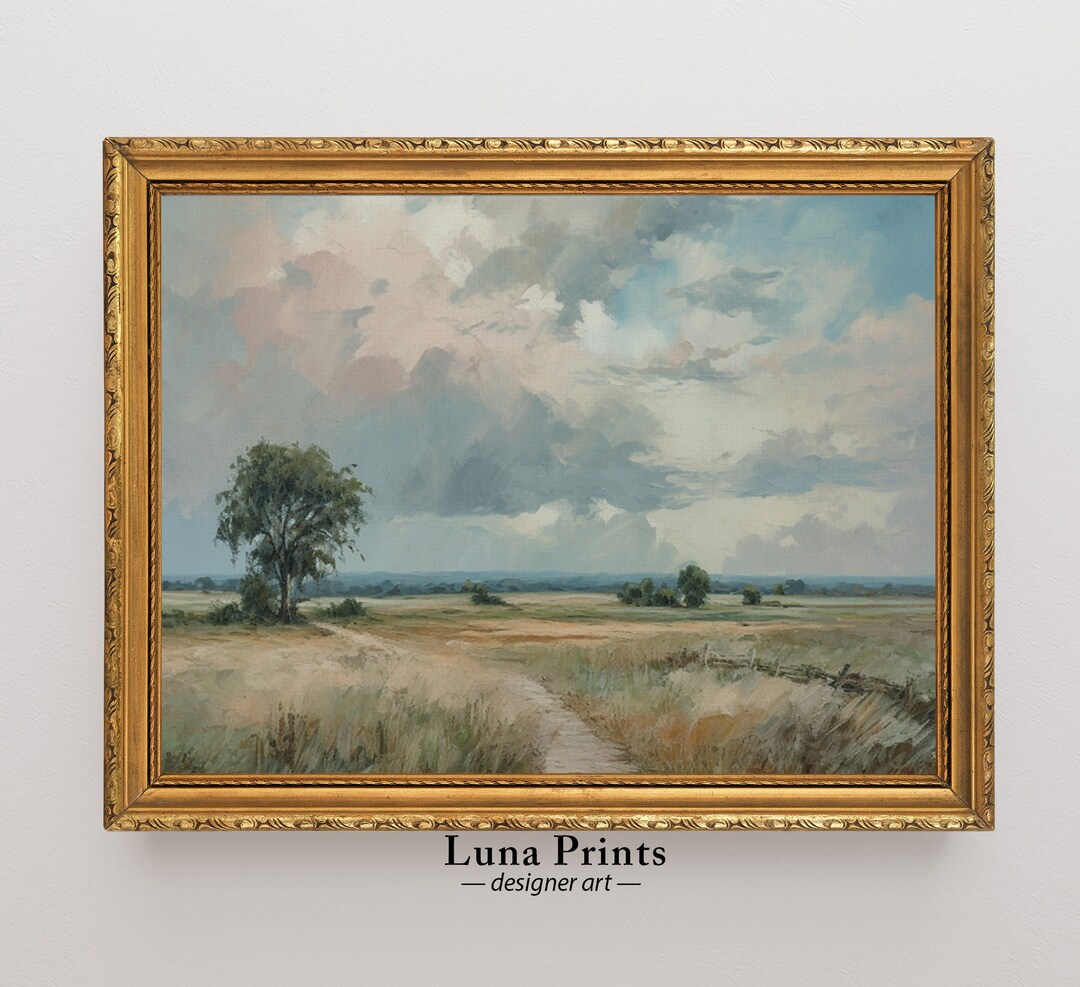 PRINTABLE Golden Open Landscape Vintage Landscape Art - Etsy