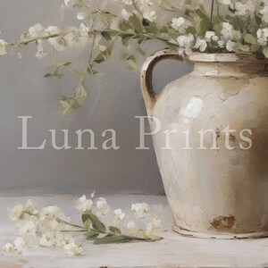 Spring Flowers Painting, PRINTABLE ART, Muted Toned Floral Art, Neutral ...
