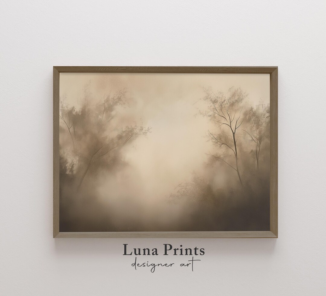 Muted Trees Landscape Painting, PRINTABLE ART, Abstract Landscape in ...