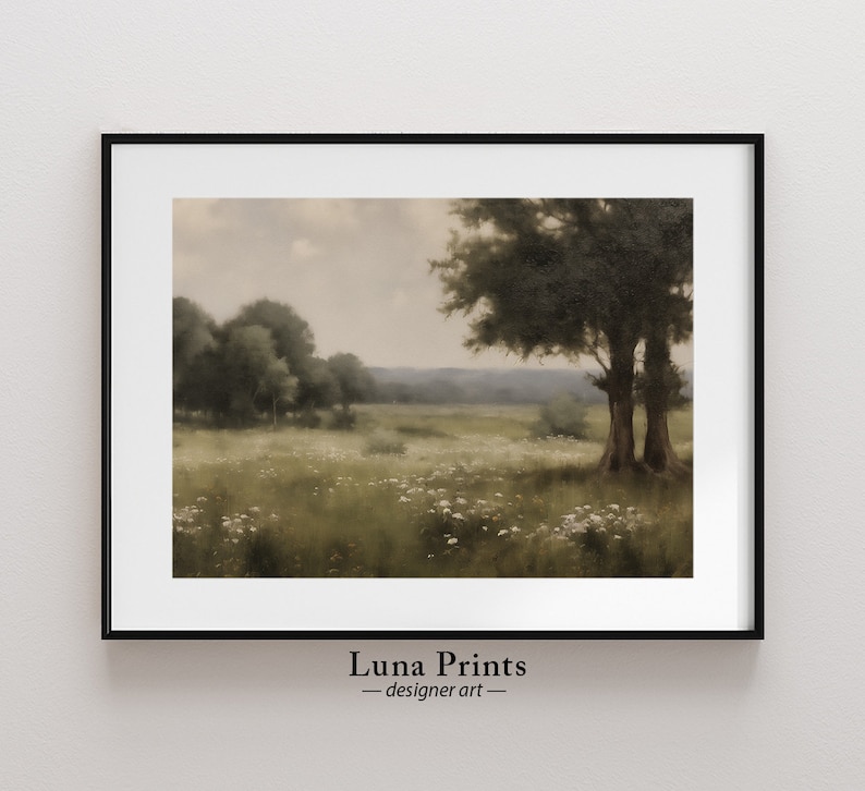 Moody Landscape Art, PRINTABLE ART, Vintage Landscape Painting With ...