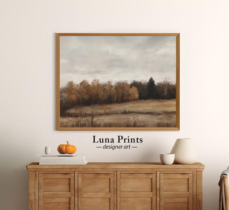 Autumn Tree Landscape Art, PRINTABLE ART, Vintage Fall Landscape ...