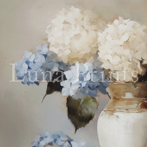 Blue Hydrangeas Painting, PRINTABLE ART, Moody Spring Art - Etsy