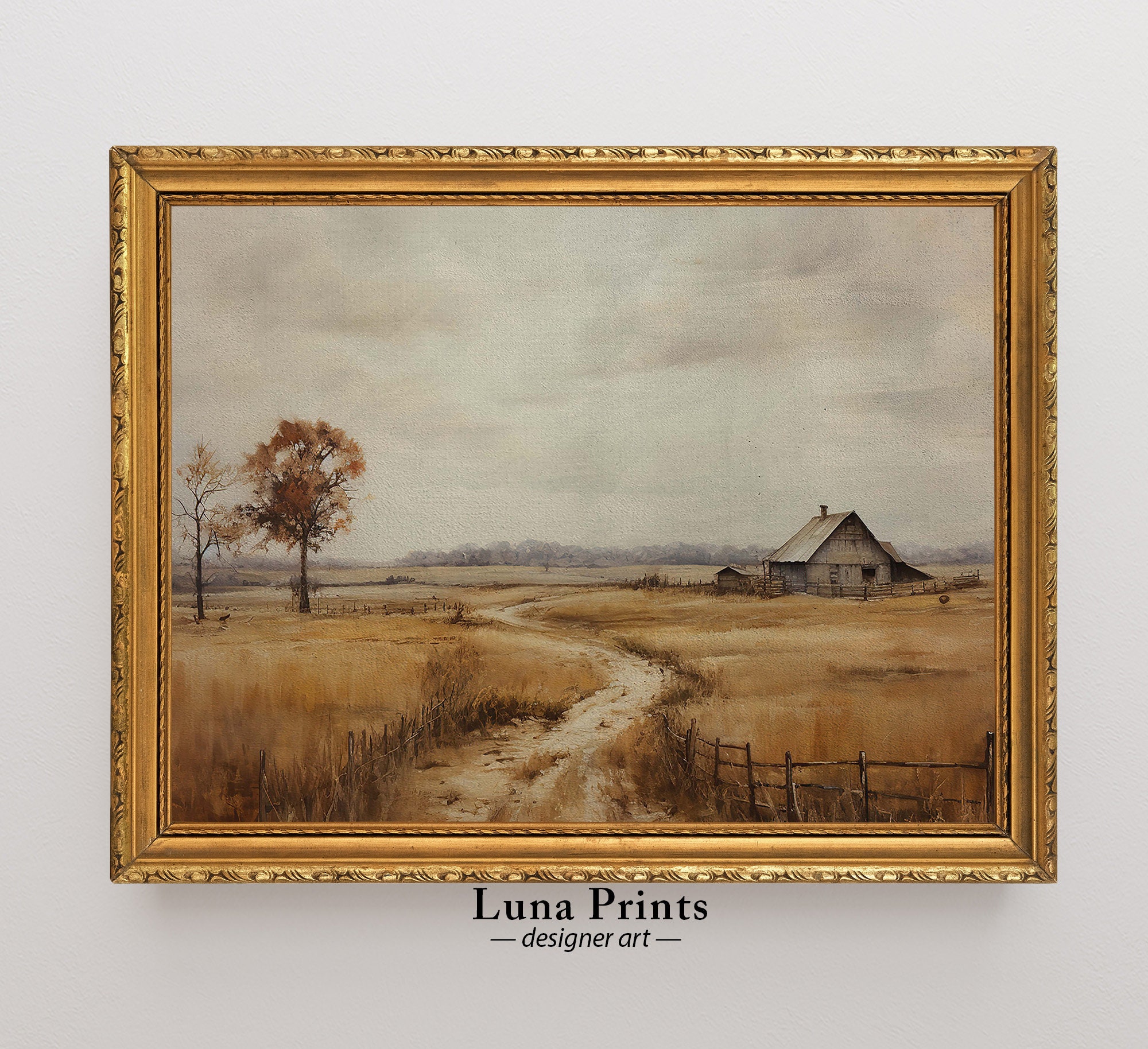 PRINTABLE Rustic Country Landscape Painting PRINTABLE ART - Etsy